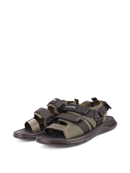 Сандалии Мужской Instreet, размер 44 Текстиль, Искусственная кожа Без каблука 6 Лето Россия ...