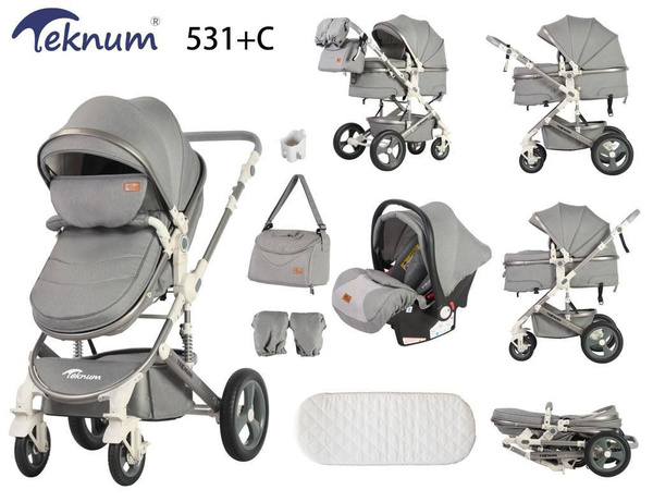 Всесезонная коляска универсальная 3в1 teknum - купить с доставкой по ...