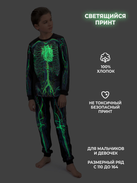 Пижама Мальчики KyKy wear с брюками Хлопок, размер 110, 116 черный Россия купить c доставкой на ...