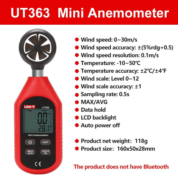 Uni T Ut363 Портативный анемометр цифровой для измерения скорости ветра