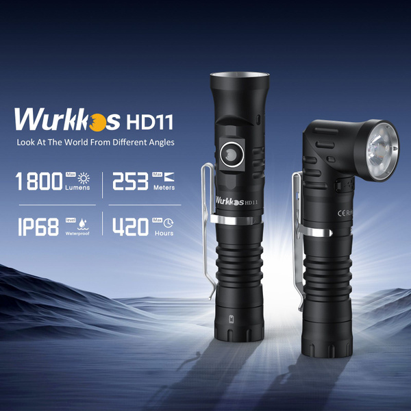 Wurkkos HD11 SFT40 5000K 90 складной фонарик с красным светом 18650 аккумуляторный перезарядный ...