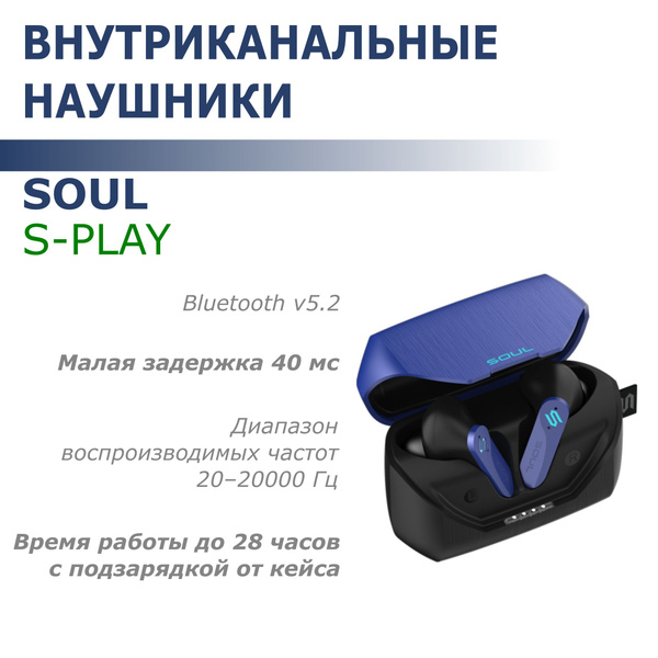 Наушники Внутриканальные Soul S-PLAY - купить по доступным ценам в ...