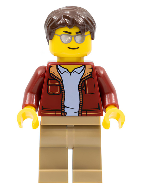 Минифигурка Lego Man, Dark Red Jacket with Bright Light Blue Shirt ...