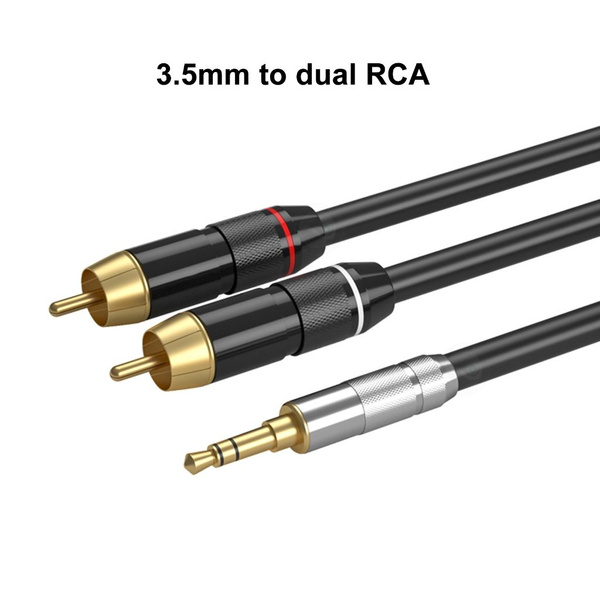 (1 шт.)3,5 мм к Dual RCA 1 в 2 Аудио кабель-10м-Серебряное колено купить на OZON по низкой цене ...