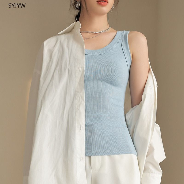 Майка Женский SYJYW светло-голубой, размер 40 Спандекс Повседневный Альпинизм, Бодибилдинг Китай ...