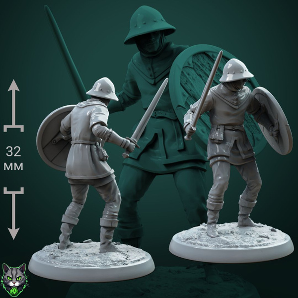 Миниатюра фигурка для настольных игр ДнД ( DnD ) Ополченец (Human ...