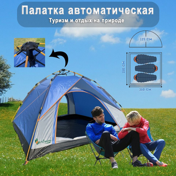 Характеристики палатка туристическая 3 местная автоматическая летняя ...
