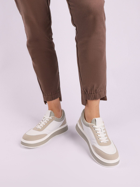 Кроссовки Женский Instreet Искусственная кожа, размер 39 5 На любой сезон Шнурки Платформа ...