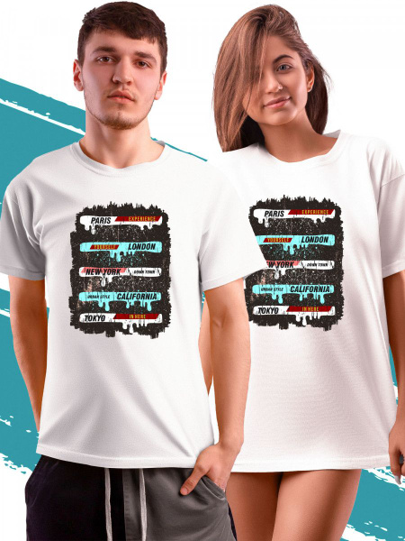 Футболка Женский, Мужской PhilShop-C белый Средний, размер 42 Хлопок Этнический, Черепа оверсайз ...