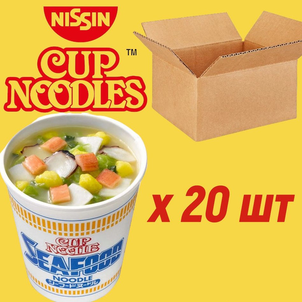 Лапша с морепродуктами SEAFOOD NOODLE 75 гр * 20 шт. Nissin Япония. Коробка - купить с доставкой ...
