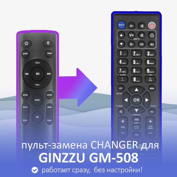 пульт-замена для GINZZU GM-508 купить на OZON по низкой цене (1667777656)
