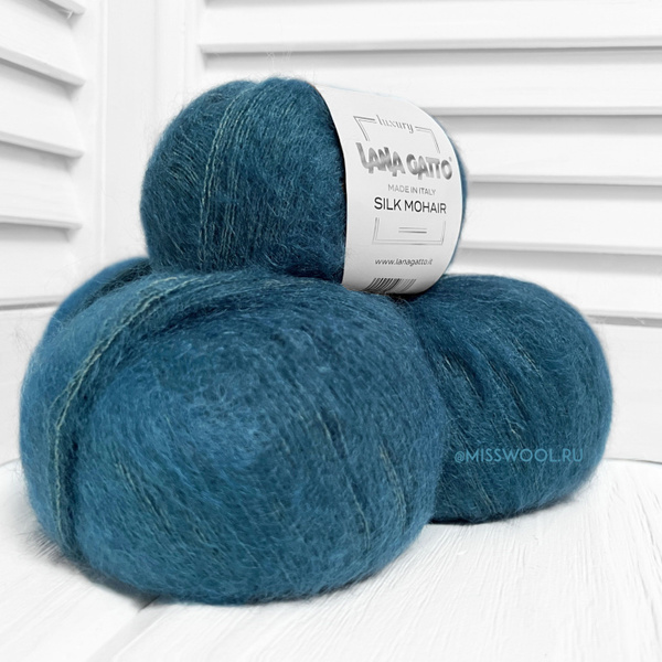 Пряжа Lana Gatto - Silk Mohair, кидмохер на шелке (14527 - петроль ...