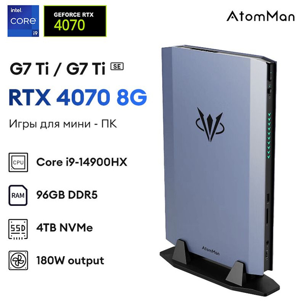 TOPTON Мини-ПК G7TI (Intel Core i9-14900HX, RAM 64 ГБ, SSD 1000 ГБ, NVIDIA GeForce RTX 4070 для ...