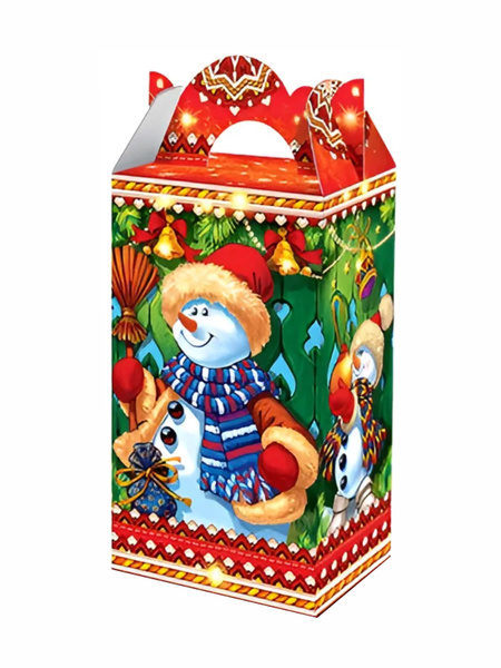 Новогодняя подарочная упаковка "Снеговик" картонная 5 штук / Упаковка ...