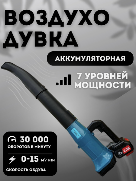 Воздуходувка аккумуляторная садовая, ветродуйка, пылесос садовый для ...