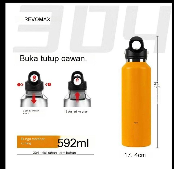 REVOMAX Фляга спортивная 592 мл, желтый купить на OZON по низкой цене (1687980063)