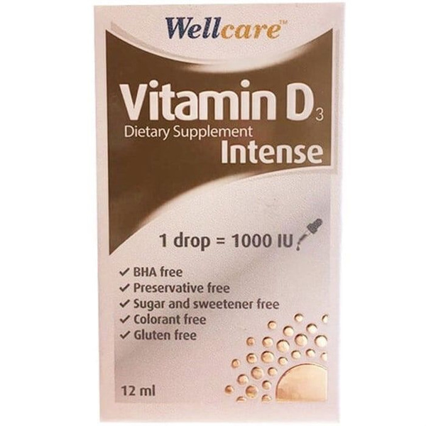 Капли Wellcare Vitamin D Intense 1000 МЕ, 12 мл - Пищевая добавка Спрей ...