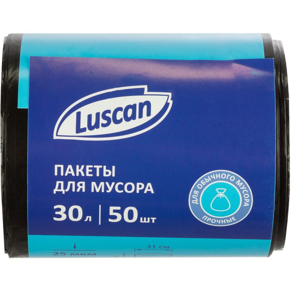 Luscan Мешки для мусора 30 л, 25мкм, 50 шт купить на OZON по низкой ...