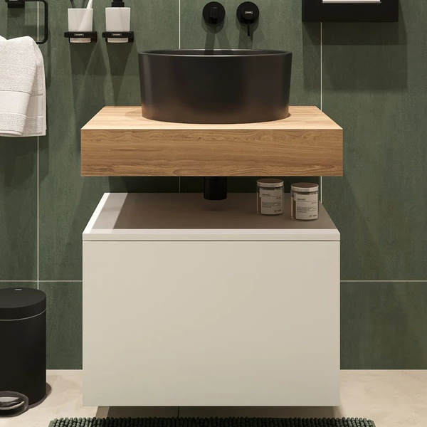 Столешница в ванную под раковину STWORKI Ольборг 60 без отверстий, дуб французский купить на ...