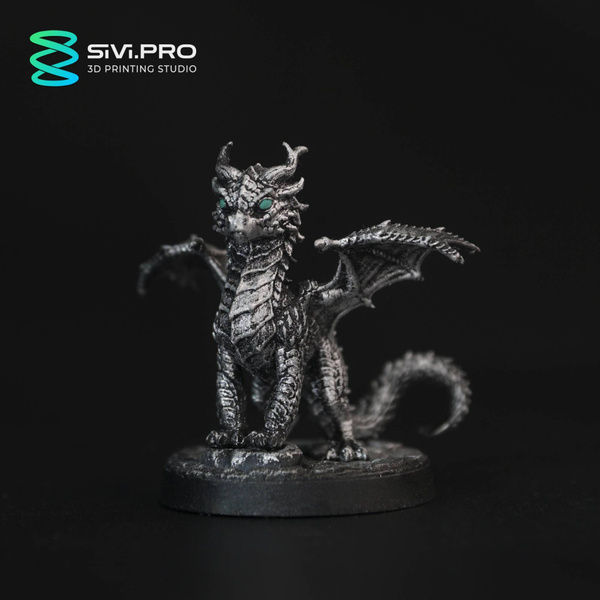 Характеристики Вирмлинг в окрасе серебро, миниатюра для настольных игр ДнД, РНИ, (DnD ...