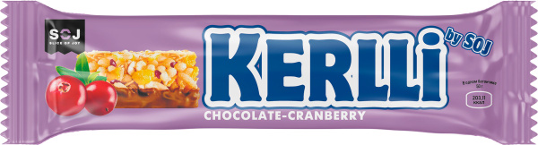 Батончик злаковый SOJ Kerlli с клюквой в молочном шоколаде НФ-003681 ...