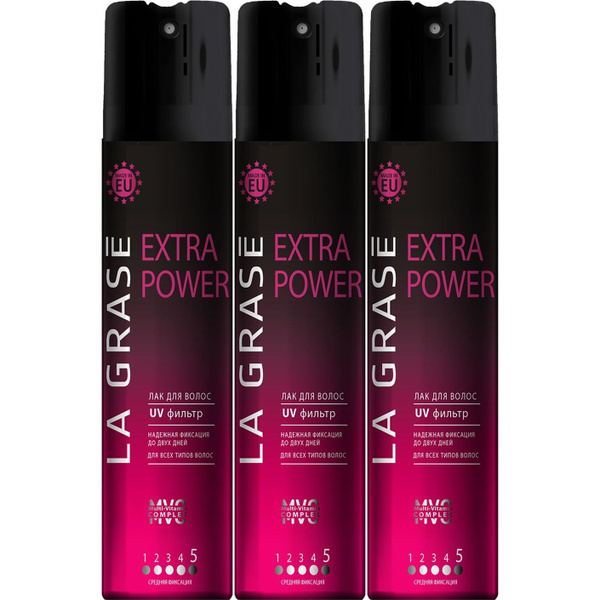 Лак для волос La Grase Extra Power 75 мл, набор: 3 штуки купить на OZON ...