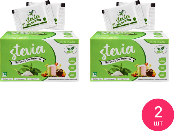 Сахарозаменитель Stevia / Стевия Nature's Sweetener в саше 50шт. по 1г ...