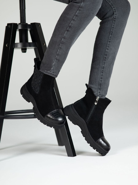 Ботинки Девочки, Женский Ortmann черный, серый, размер 41 Еврозима H Молния Германия купить c ...