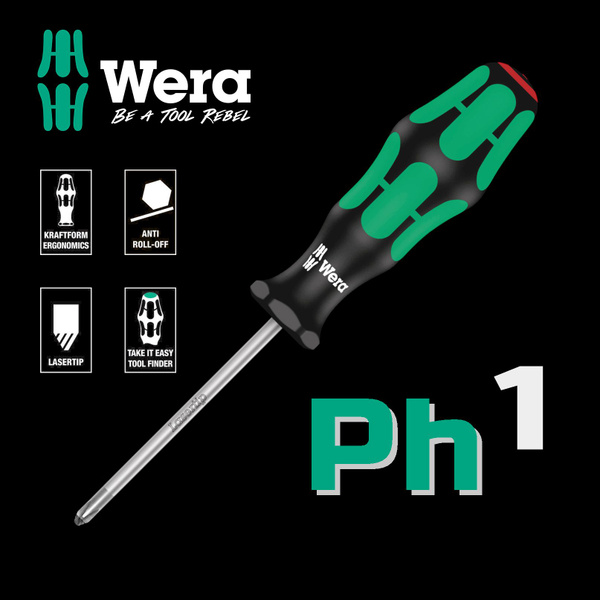 Отвёртка WERA крестовая WE-008710, PH 1 x 80 мм 350 PH купить на OZON ...