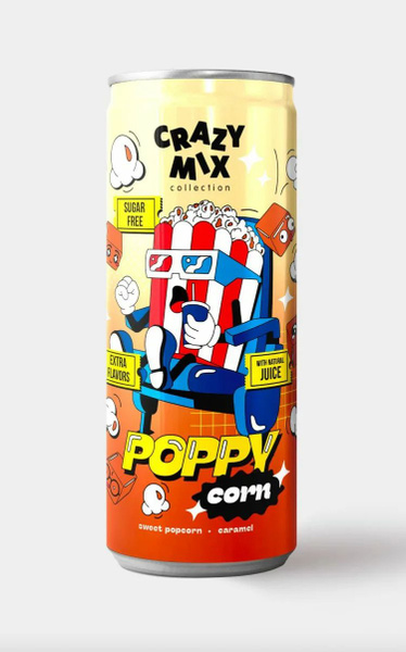 CRAZY MIX Газированный напиток с натур соком Poppy Corn 0,33 мл купить ...