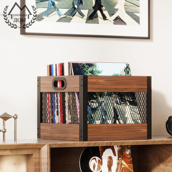 Коробка для хранения журналов и книг с виниловыми пластинками,36x34x27 ...