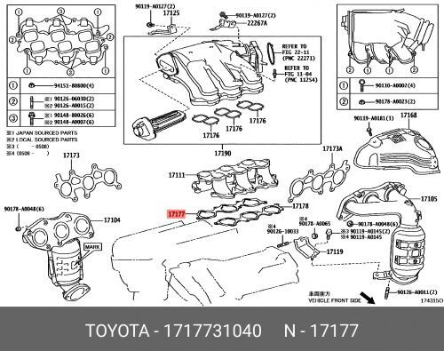 Прокл.вп.колл.TOYOTA RX 300/330/350/400H - Toyota арт. 1717731040 ...