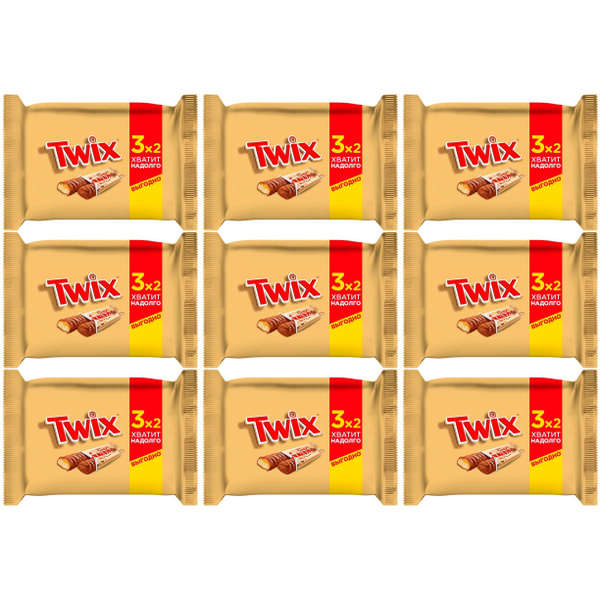 Батончик Twix шоколадный с печеньем-карамелью 165 г, набор: 9 штук купить на OZON по низкой цене ...