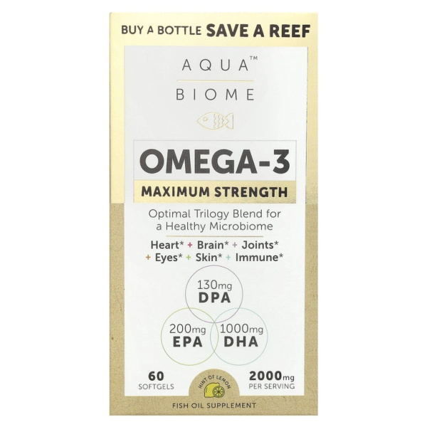 Омега-3 Enzymedica Aqua Biome Omega 3 Maximum Strength 60 капсул купить ...