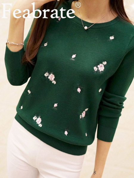 Пуловер Женский Feabrate зеленый Хлопок, размер 50 Без застежки облегающий Длинный Китай купить ...