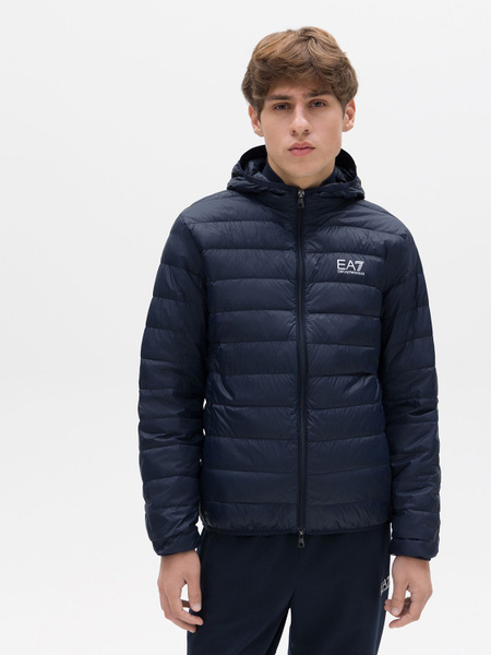 Пуховик Мужской EA7 темно-синий Полиамид, размер 50, 52 Зима Пух, Перо Камбоджа купить c ...