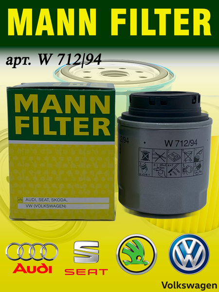 MANN FILTER Фильтр масляный арт. W712/94, 1 шт. купить на OZON по низкой цене (1756710950)