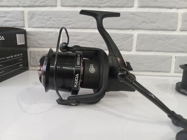 Катушка KAIDA HJC_черный матовый_черный_серебристый, Безынерционная, 6000, Передний фрикцион ...