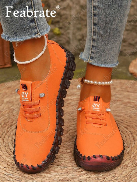 Кроссовки Женский Feabrate Искусственная кожа Бег, размер 40 R (средняя) Демисезон Шнурки Без ...