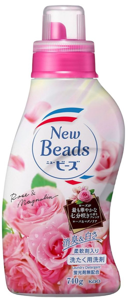 Attack New Beads Концентрированный гель для стирки с кондиционером, с ароматом розы, 740 гр ...