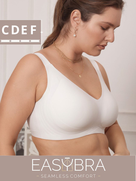 Бюстгальтер Женский EASY BRA без косточек, бесшовный, размер 70D, 75C слоновая кость, кремово ...