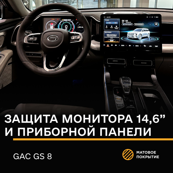 Защитная плёнка статическая (Матовая) IPF для монитора 14,6" и приборной панели Gac GS8 (2ШТ ...