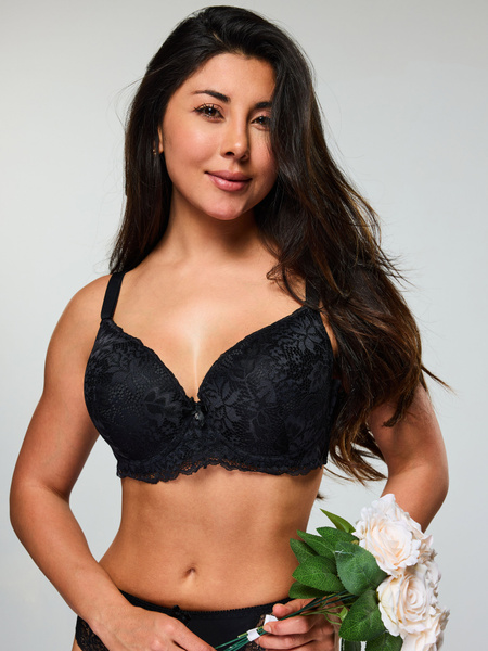 Бюстгальтер Женский Gukio с модифицируемыми лямками, на косточках, размер 85C черный Полиамид ...