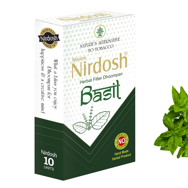 Nirdosh (Нирдош) Базилик с фильтром, без табака и никотина, аюрведа, в пачке 10 шт., Индия ...