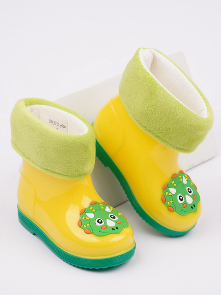 Сапоги резиновые Девочки KENKA R (средняя) желтый ПВХ (поливинилхлорид), Текстиль Россия Без ...