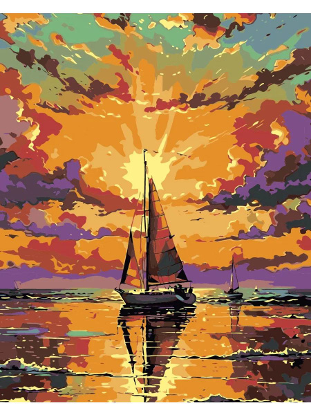 Картина по номерам Яхта Море Корабль купить на OZON по низкой цене ...
