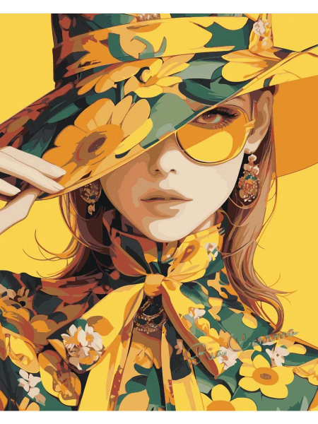 Картина по номерам на холсте Портрет девушки в шляпе купить на OZON по ...