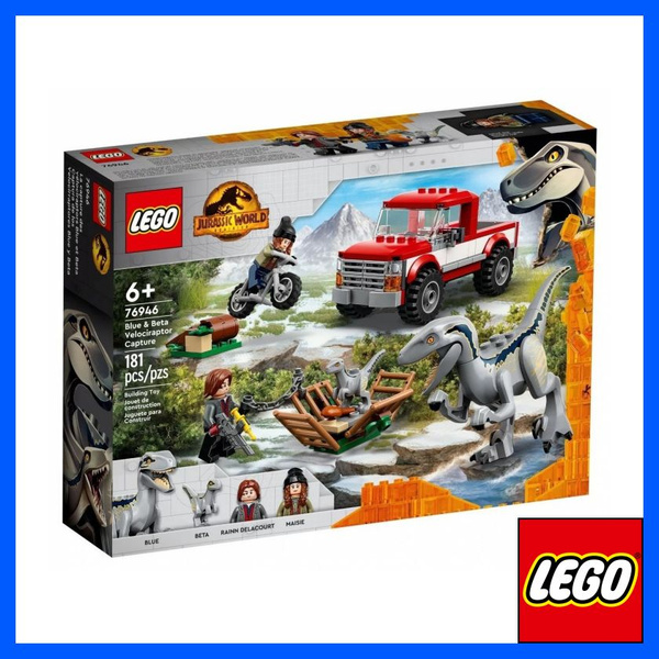 LEGO Конструктор Jurassic World Поимка синего и бета-велоцираптора, для ...