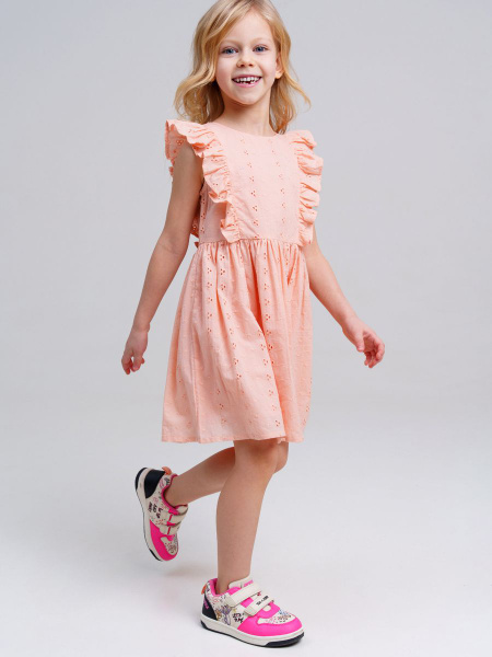 Платье Девочки PlayToday светло-розовый Повседневный Без рукавов Текстиль, размер 104 Молния ...