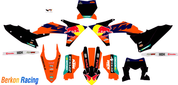 Графика на мотоцикл КТМ (2024) GR8, KEWS, HENGJIAN (толщина 600 мкм) (Red bull black) купить на ...